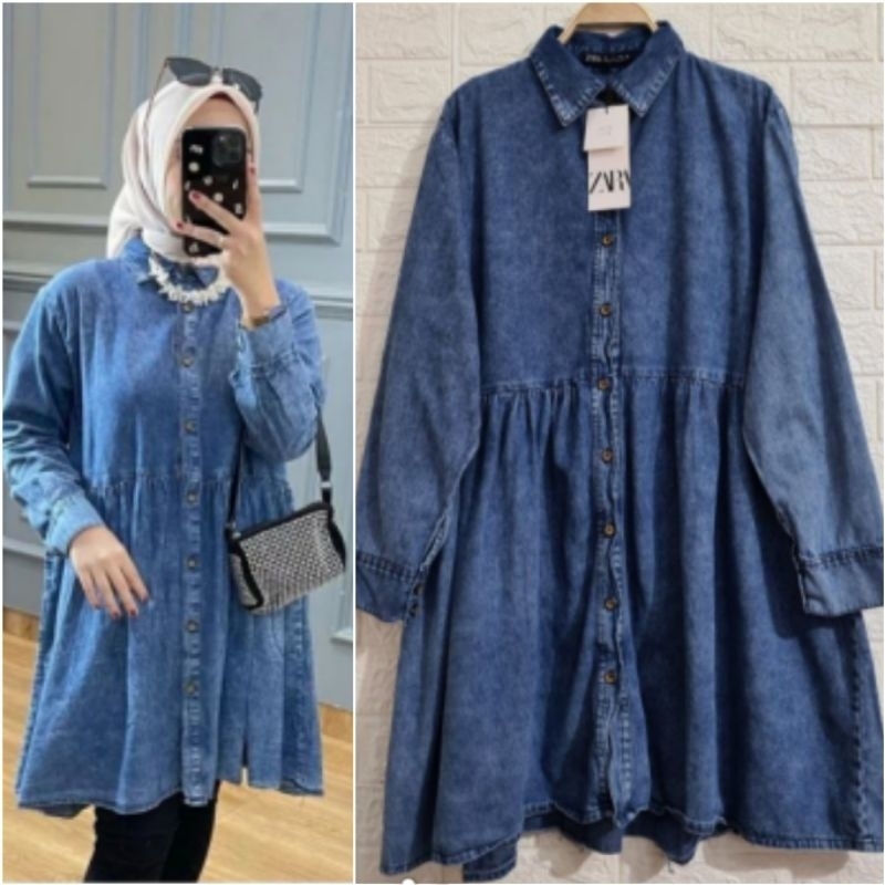 Jual tunik z*ra rempel imp prenium | Shopee Indonesia