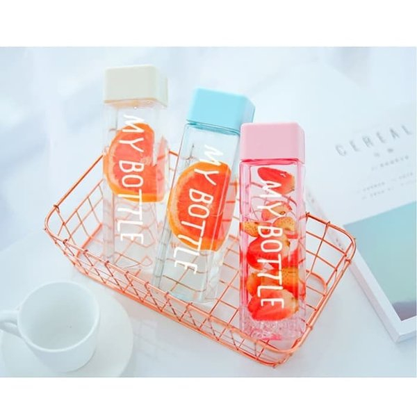 Jual B ( B6 ) MY BOTTLE KOTAK TRANSPARAN WARNA / BOTOL MINUM / TAHAN ...