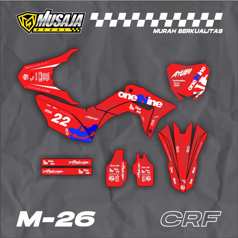 Jual Decal CRF 150L fullbody merah - decal stiker motor CRF fullbody ...