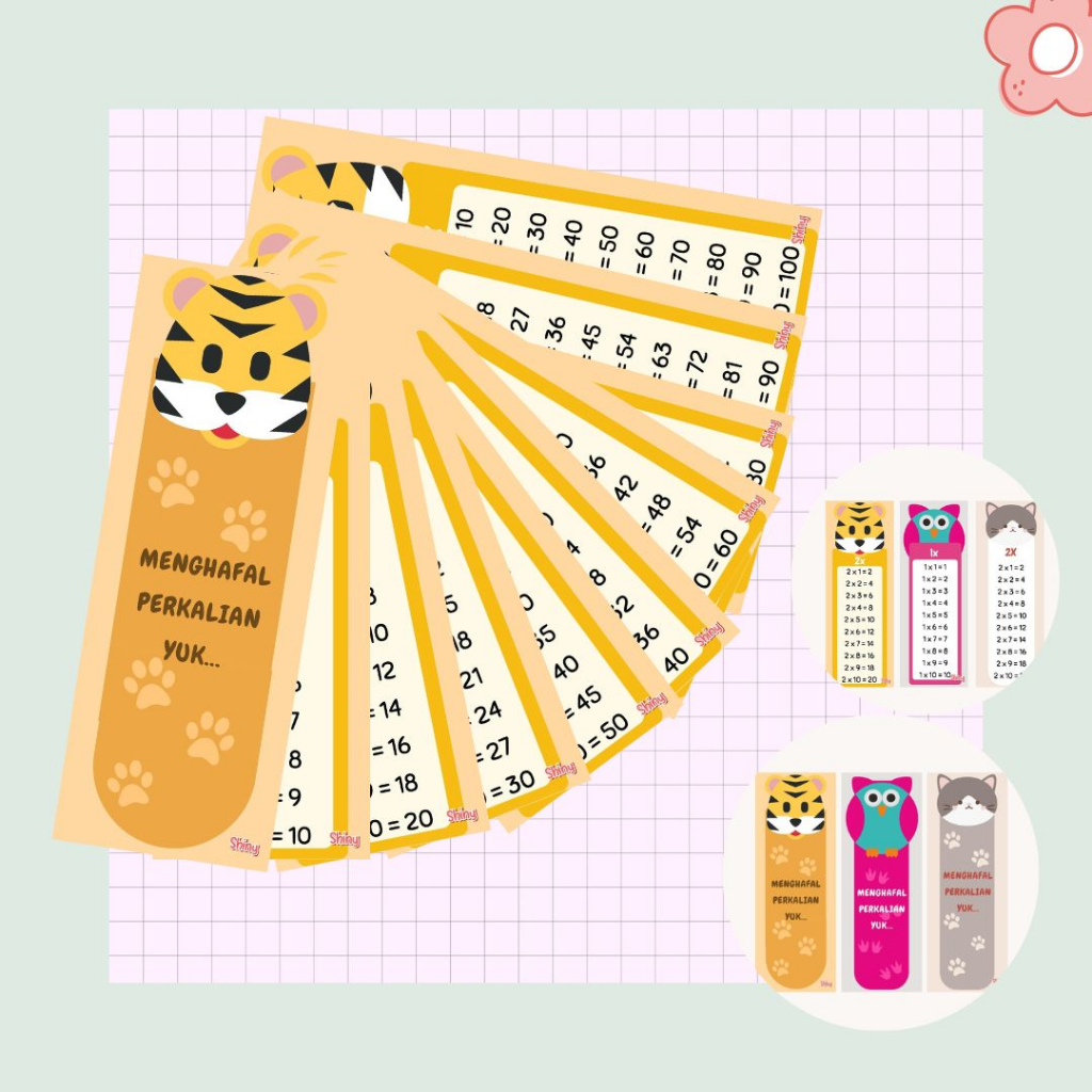 Jual Flash Card Kartu Tabel Matematika Perkalian 1 sampai 10 Alat Bantu ...