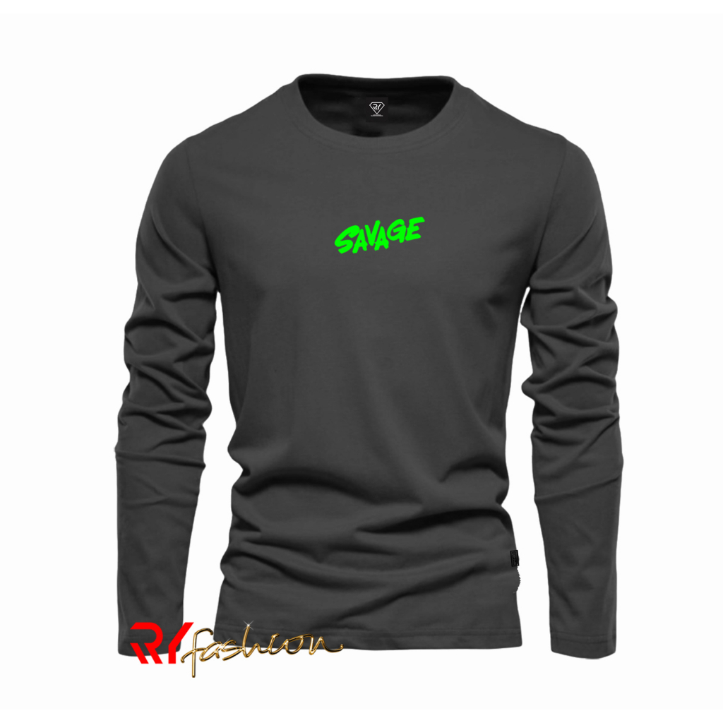 Jual Ry Fashion - Kaos Lengan Panjang Savage Motif Stabilo Kaos Distro ...