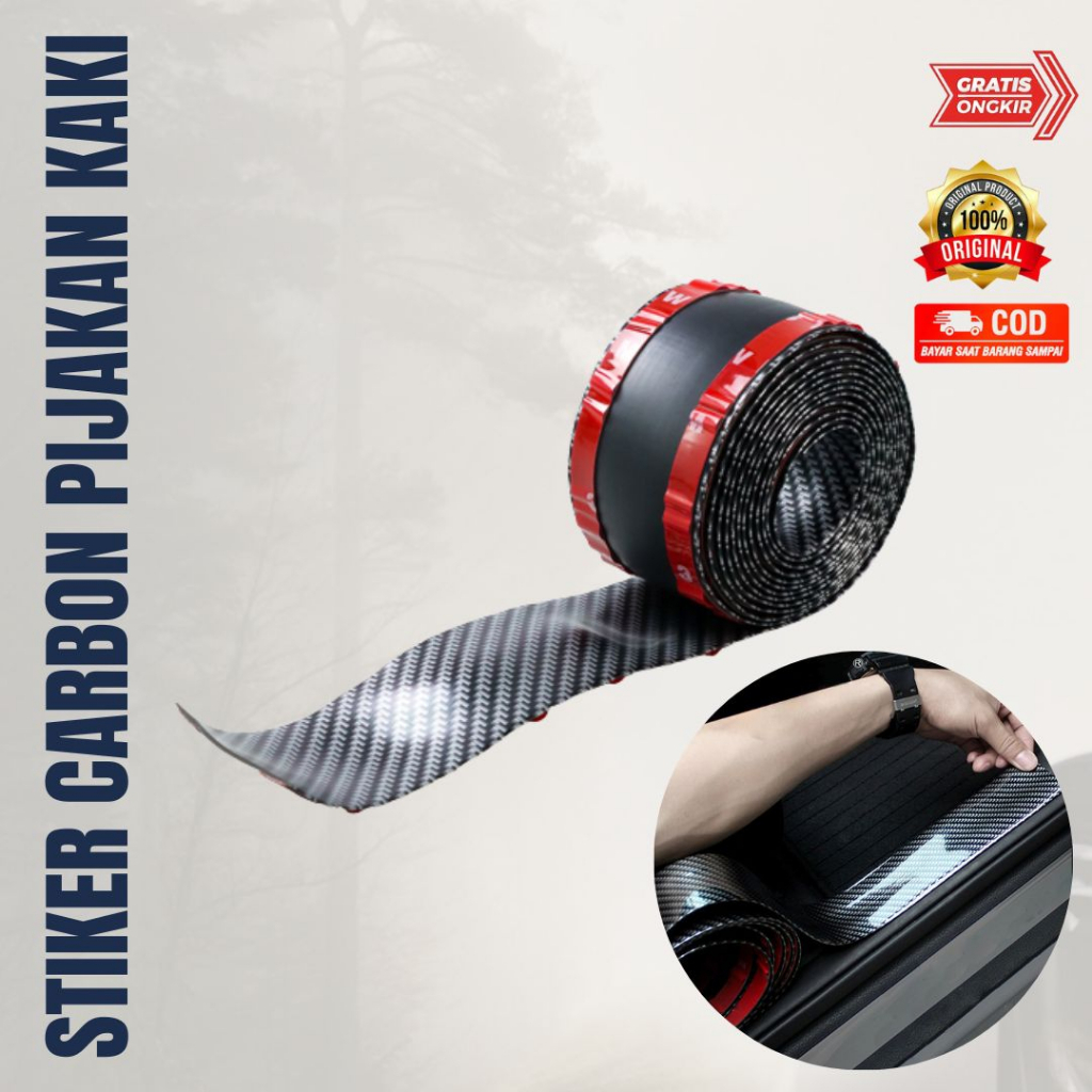 Jual Stiker Carbon Pijakan Kaki Masuk Mobil Fiber Rubber Strip Bumper ...