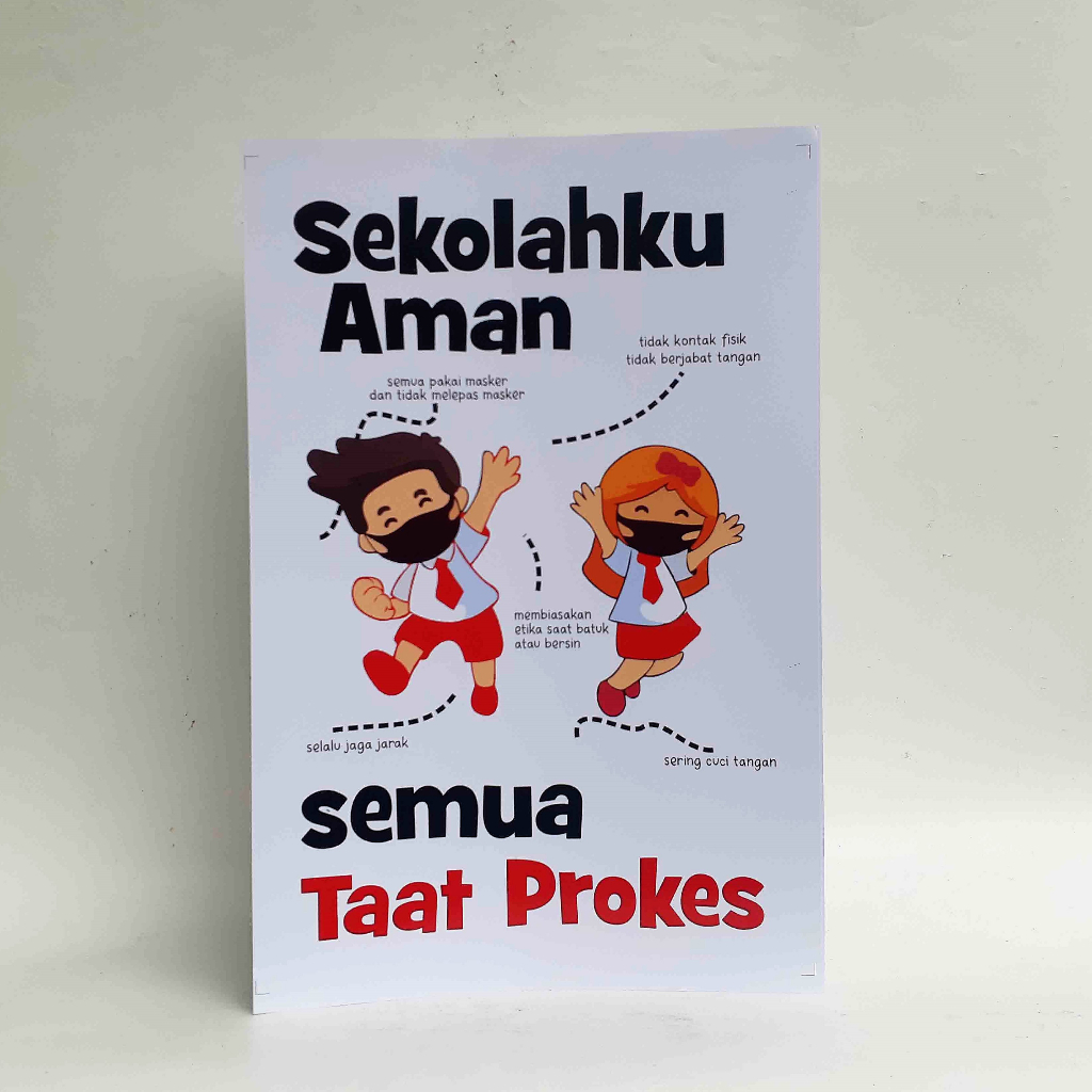 Jual Poster Sekolah | Poster Sekolahku Aman Semua Taat Prokes | Poster ...