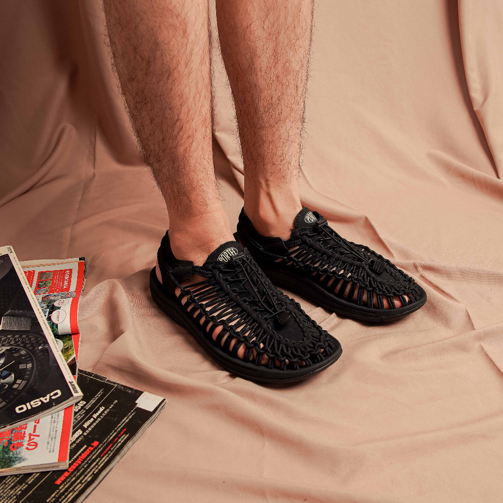 Jual Sandal Pria Portee Goods Loom Sandal Pria Black | Shopee Indonesia