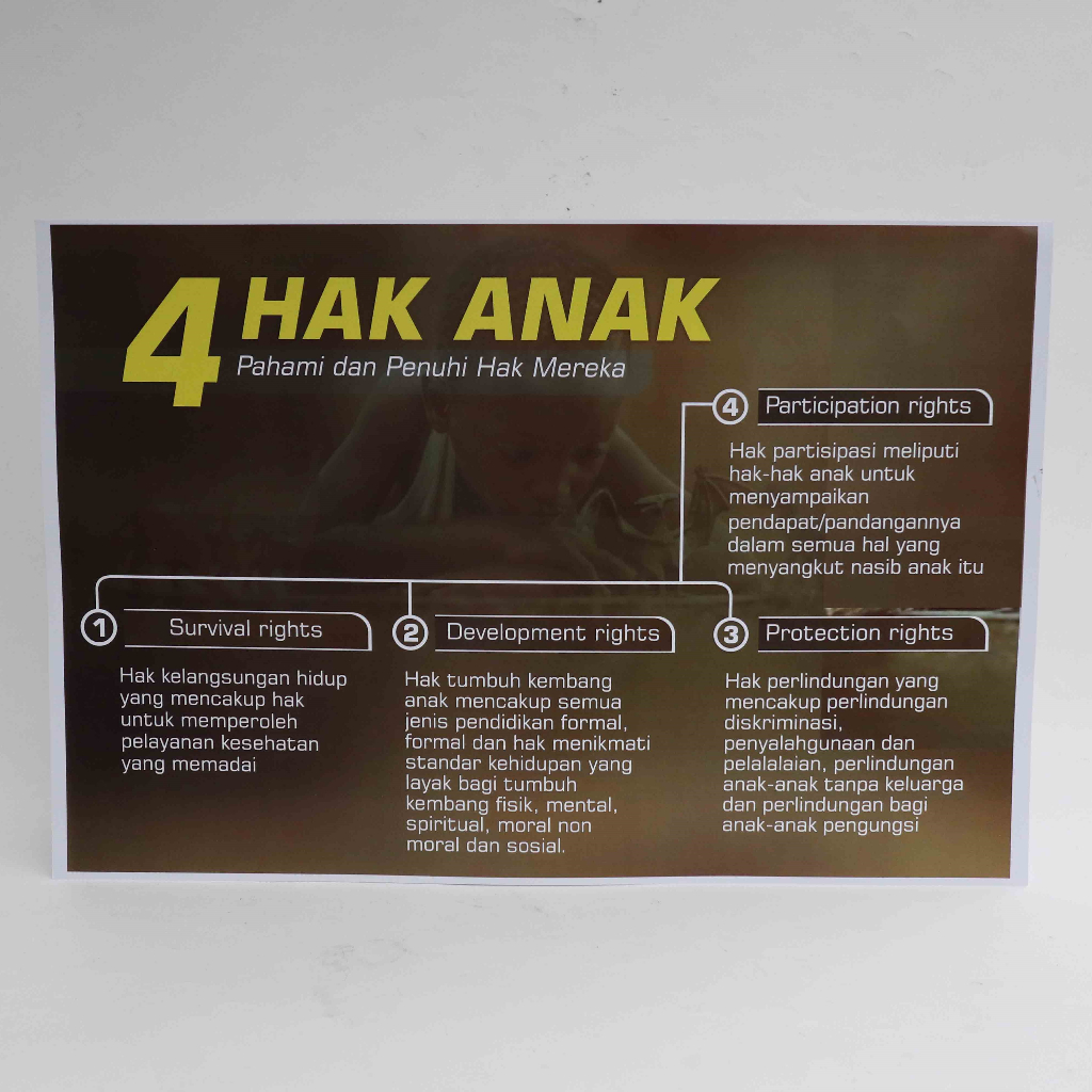 Jual Poster Sekolah | Poster 4 Hak Anak | PosterPahami dan Penuhi Hak ...
