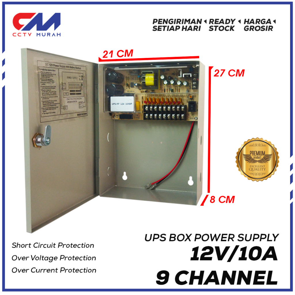 Jual Power Supply UPS Box 12V 10A 9 Channel/UPS Box 12V 10A 9 Channel | Shopee Indonesia