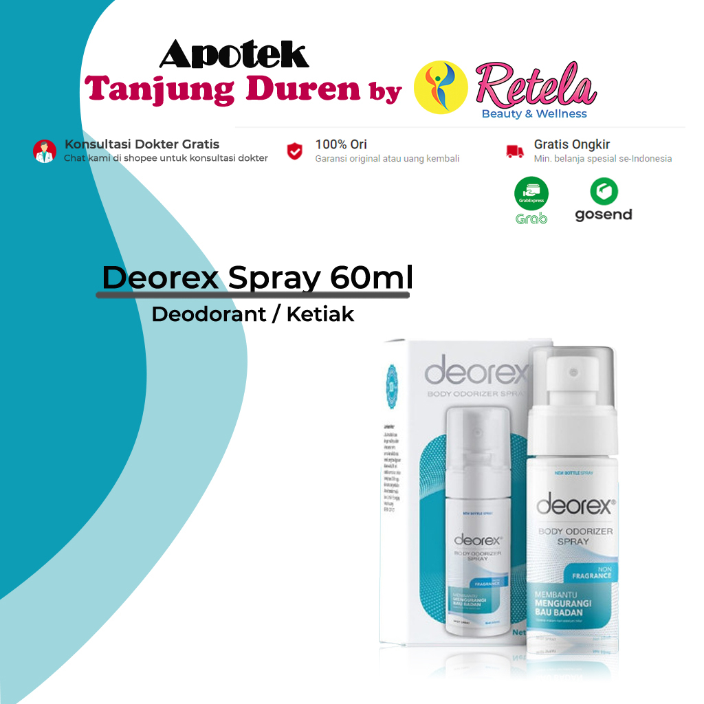 Jual DEOREX BODY ODORIZER SPRAY 60ML (N)/ DEODORANT | Shopee Indonesia