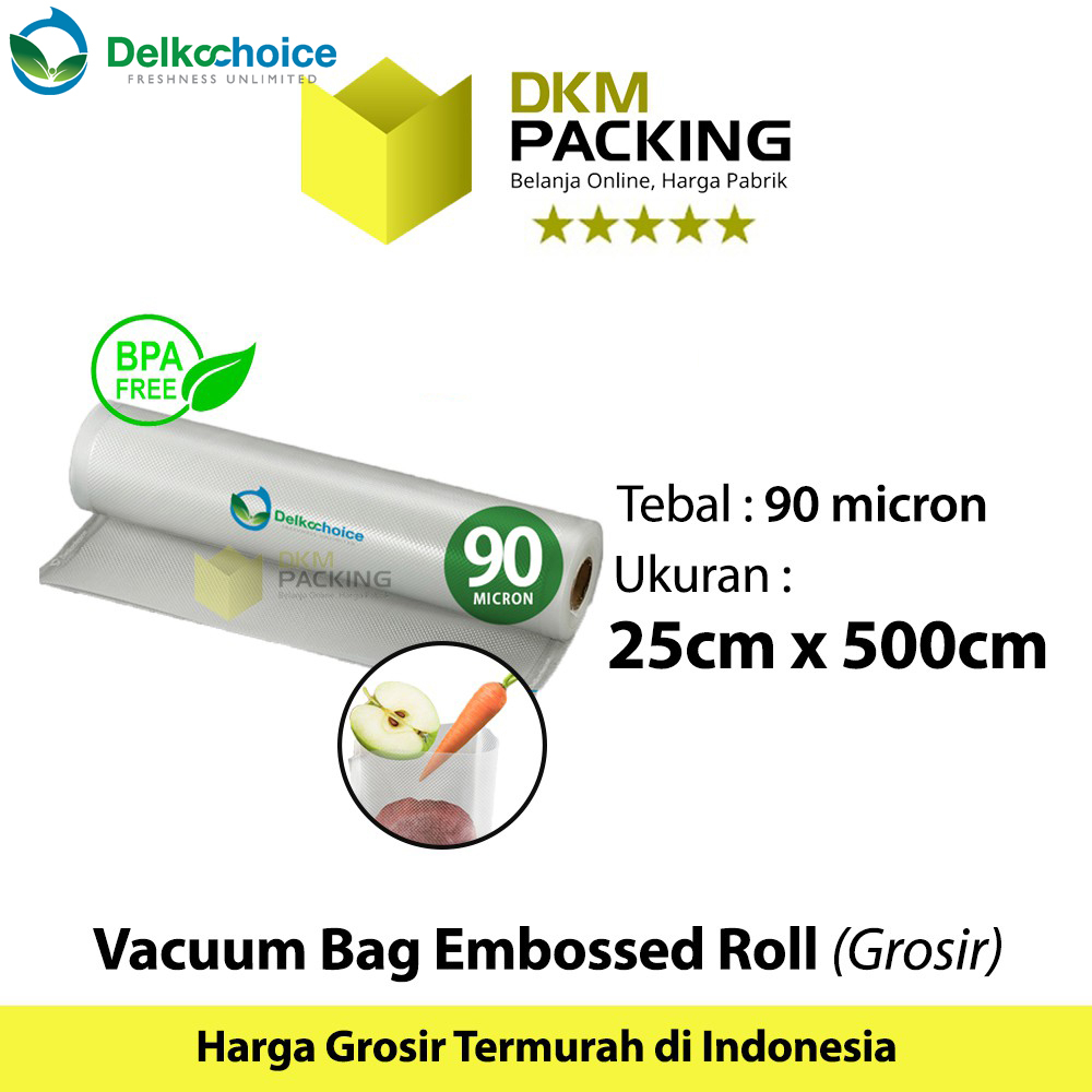 Jual Plastik Vacuum Emboss Roll 25cm x 500cm Vakum Embossed Roll ...