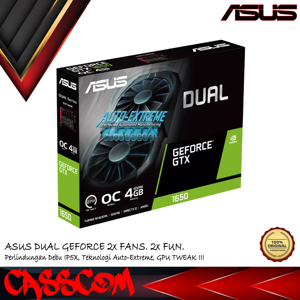 Jual VGA ASUS Dual GeForce GTX 1650 V2 OC Edition 4GB GDDR6 | Shopee Indonesia