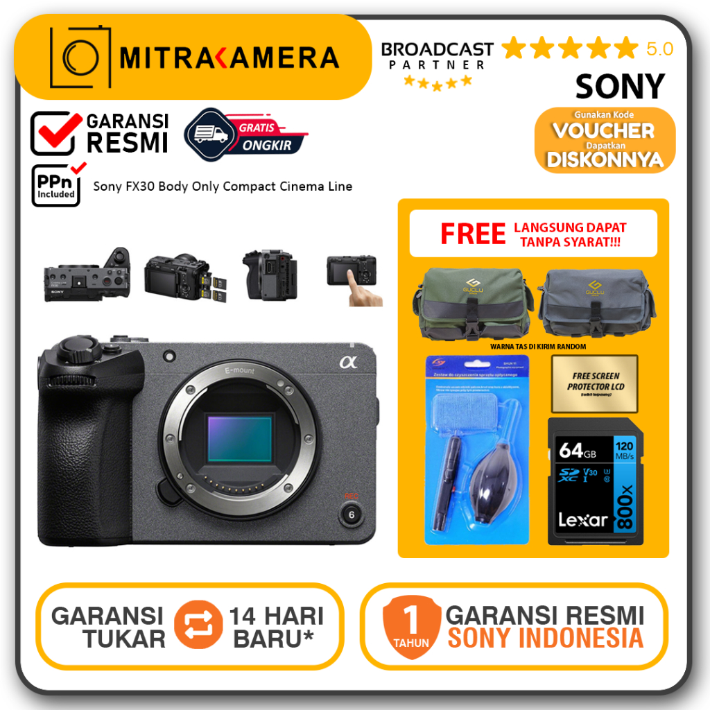 Jual Sony FX30 Body Only Compact Cinema Line Camera Sony FX-30 Garansi ...