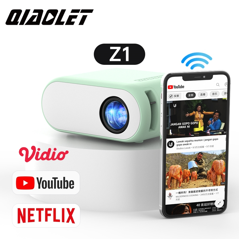 Jual Qiaolet Z1 Proyektor Mini 2600 Lumens Airplay Projector Support ...
