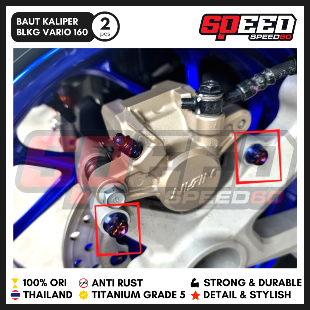 Jual Baut Kaliper Belakang Honda Vario 160 Baut Titanium Grade 5 Thailand King Nut | Shopee ...