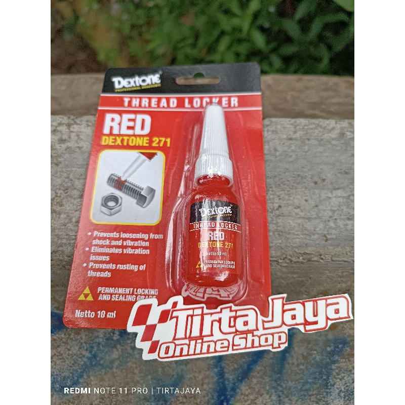 Jual lem ulir baut thread lock dextone red 271 10ml | Shopee Indonesia
