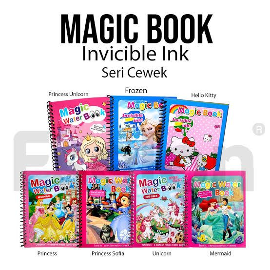 Jual Magic Water Coloring Book Invisible Ink Buku Gambar Mewarnai Anak ...