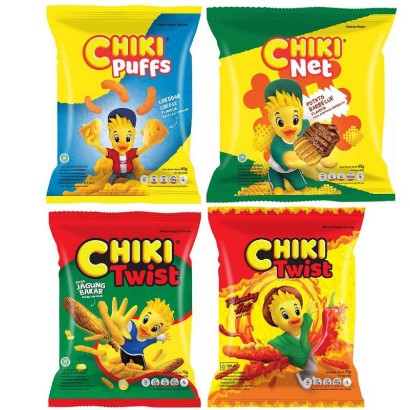 Jual CHIKI Baru Twist Jagung Bakar flaming hot dan puffs cheese net bbq ...