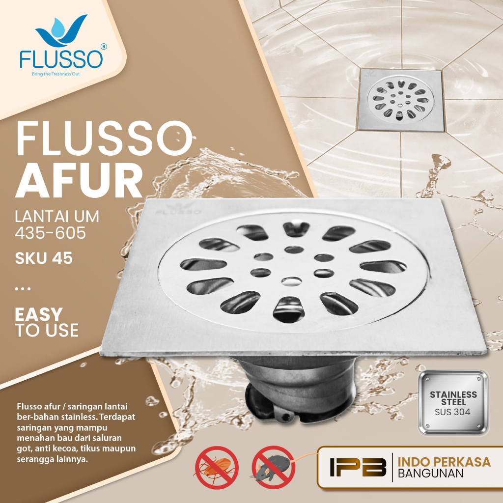 Jual FLUSSO Afur Saringan Air Got Afur Lantai Saringan Got Up Down ...