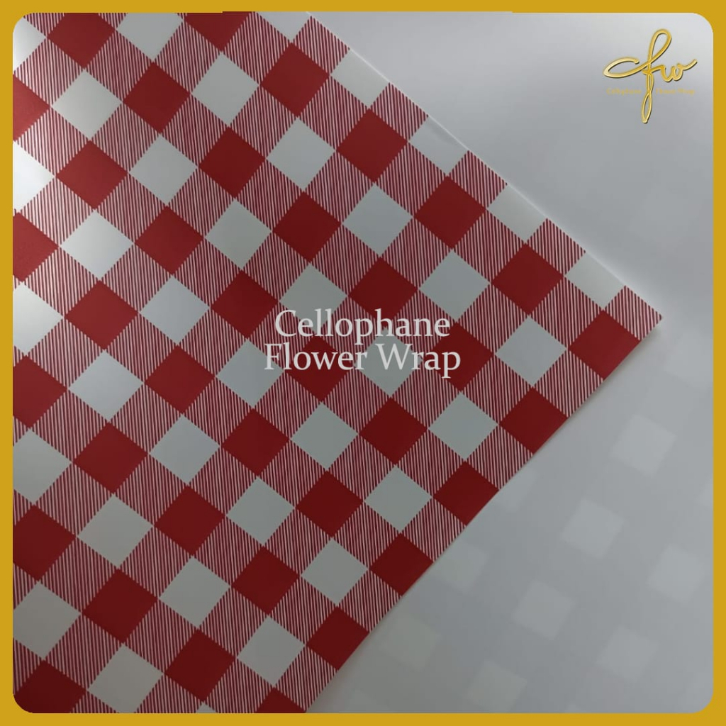 Jual Kertas Buket BiColor Square Pattern Catur Cellophane Flower ...