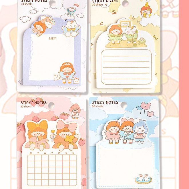 Jual HM33 Sticky Notes Penanda Buku Sticky Note Motif Kartun Lucu ...