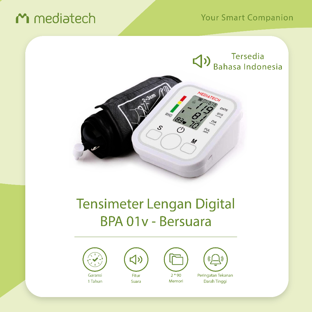 Jual Mediatech Tensimeter Lengan Atas Dengan Suara Alat Cek Tekanan ...