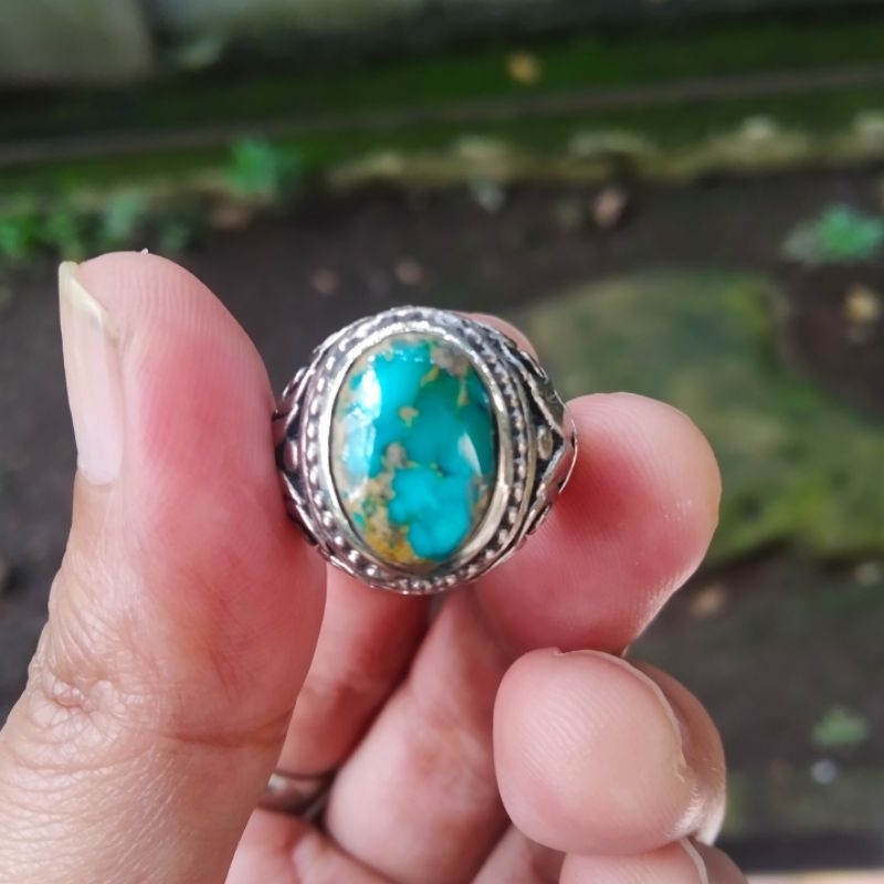 Jual Pirus Persia Biru Tua Gradasi Urat Emas | Shopee Indonesia