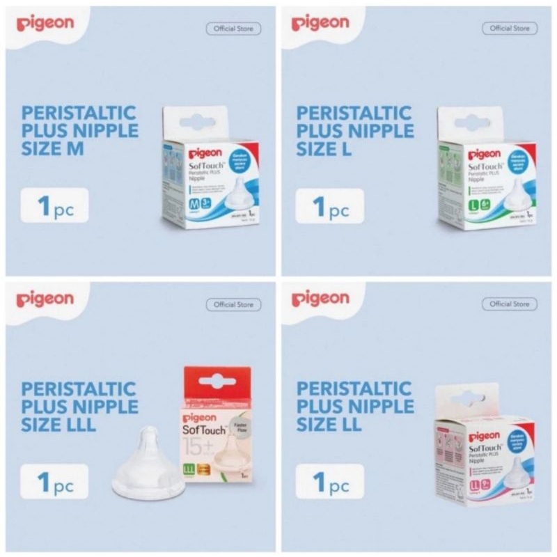 Jual Pigeon Peristaltic Plus Nipple for wide neck bottle (1pcs) | Shopee Indonesia