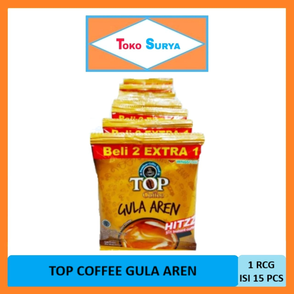 Jual Top Coffee Gula Aren 3in1 Instant Coffee Kopi Gula Aren Renceng 15 ...