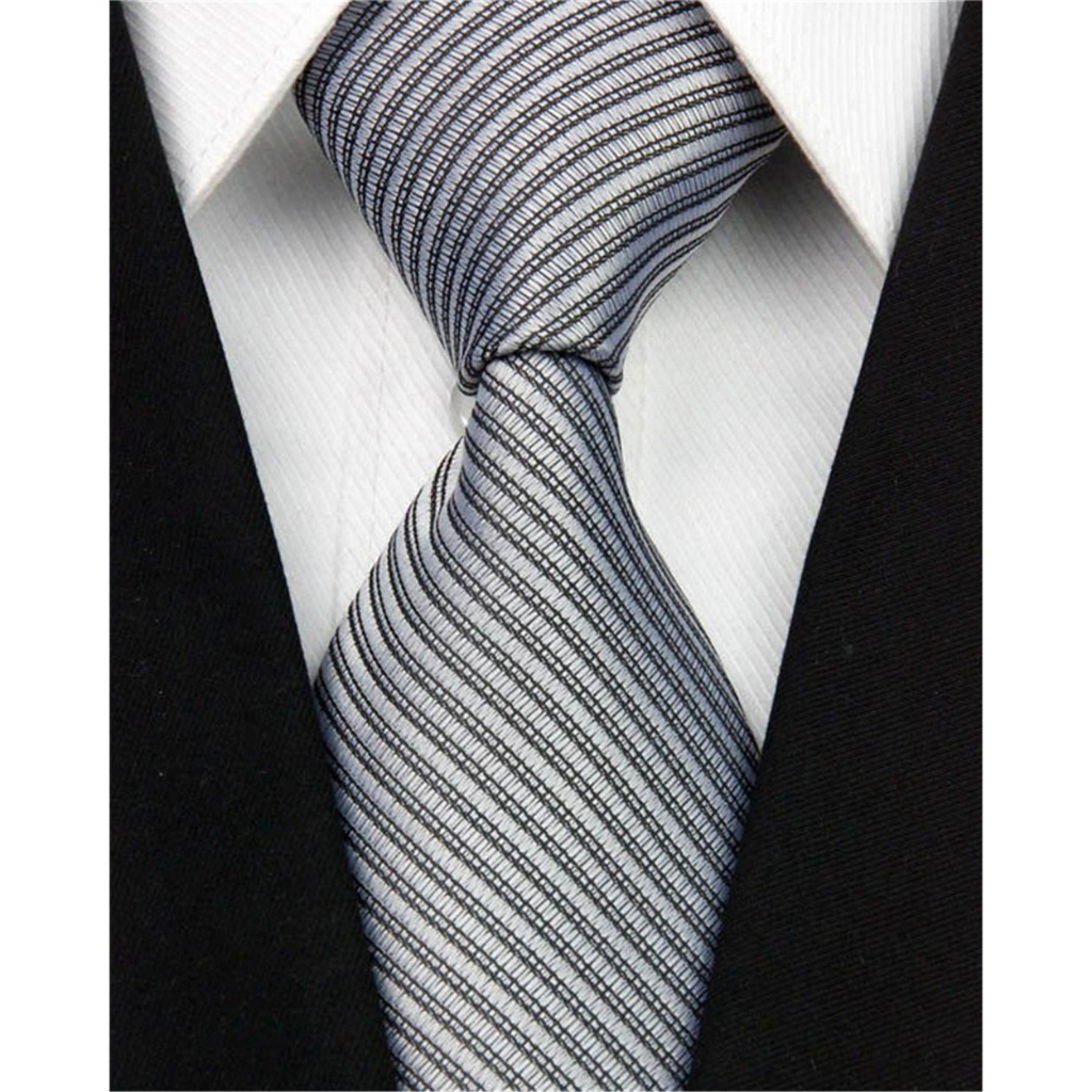 Jual Dasi Kerja Pria Dewasa Motif Salur Grey Bahan Satin Tyrone ...