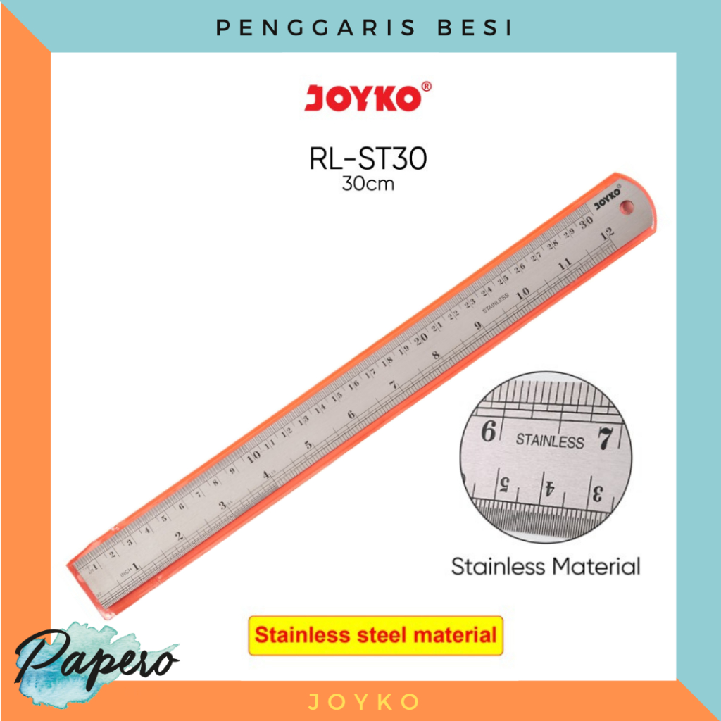 Jual Penggaris Besi / Stainless Steel Ruler Joyko - 30cm | Shopee Indonesia