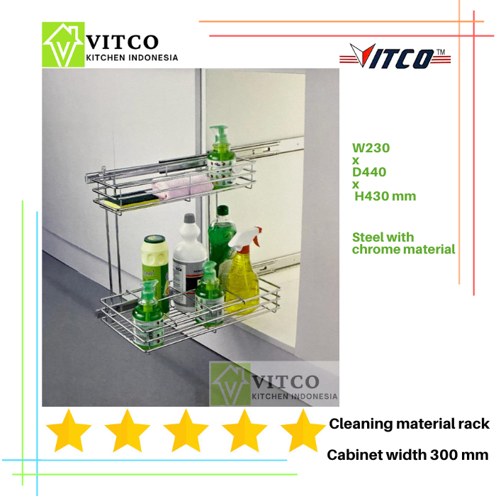 Jual VITCO Cleaning set Rack cabinet 300 mm / Rak Peralatan Pembersih ...