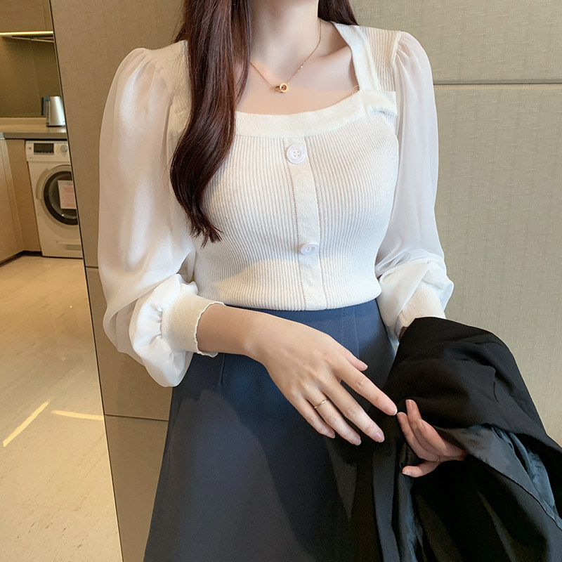 Jual AJW Blouse Wanita Kekinian Korean Style Rajut Lengan Panjang Import Premium ZY XAC | Atasan ...