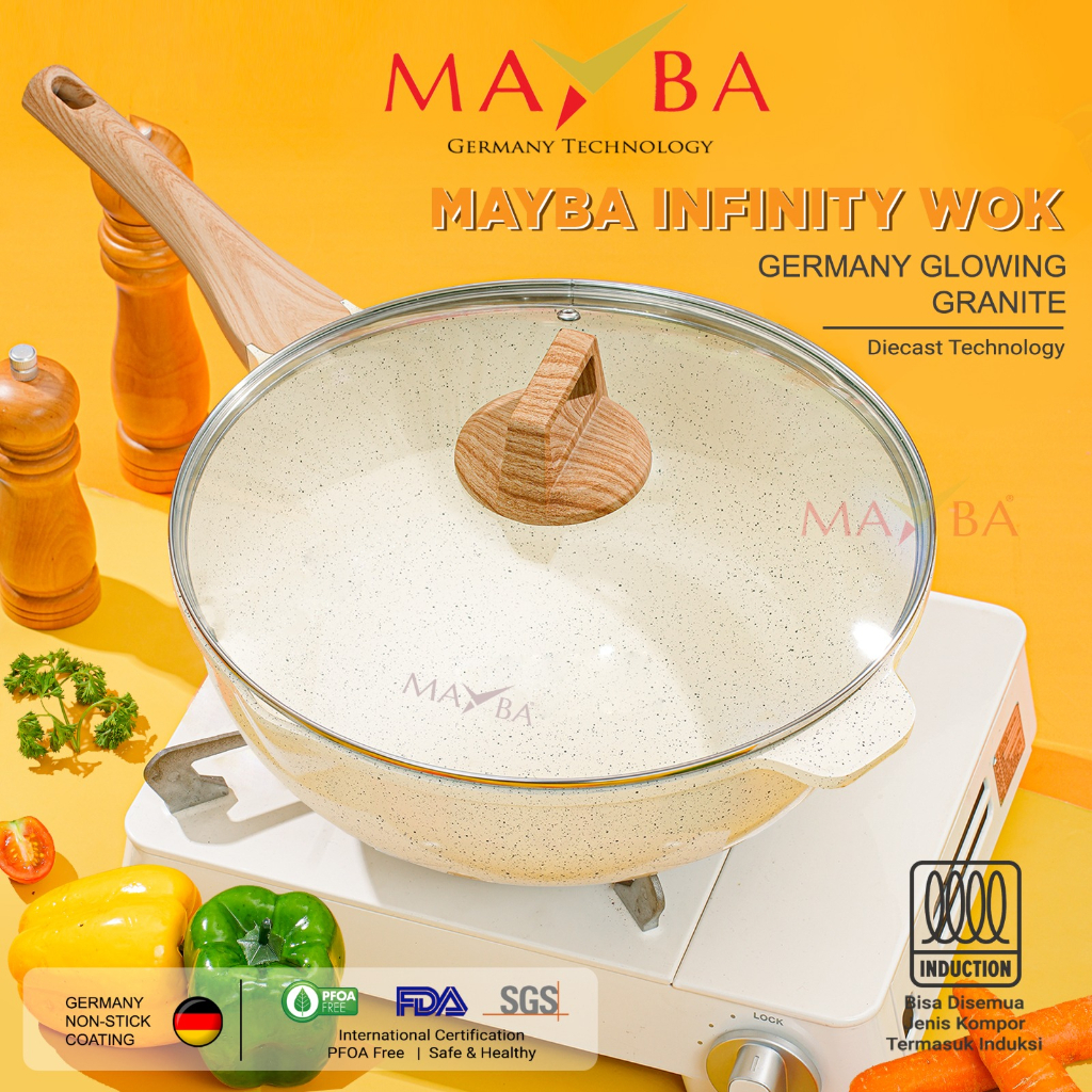 Jual MAYBA WAJAN WOK PAN Infinity 30 Cm PANCI Penggorengan Tebal 4,5Mm ...
