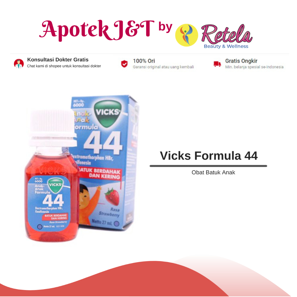 Jual VICKS FORMULA 44 ANAK-ANAK BATUK BERDAHAK DAN KERING RASA ...