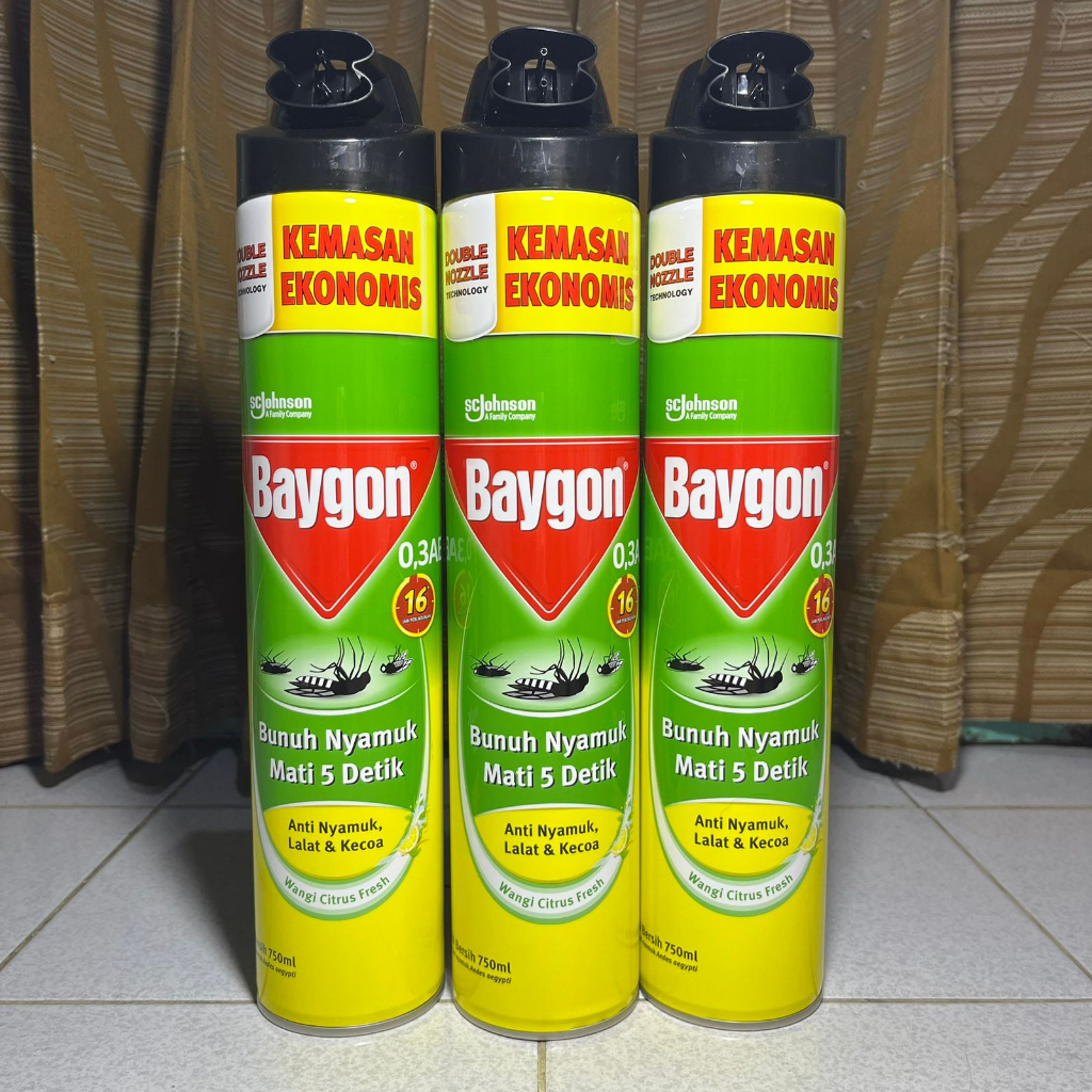 Jual Baygon Aerosol 750 ml Obat Nyamuk Spray Semprot Citrus Fresh ...