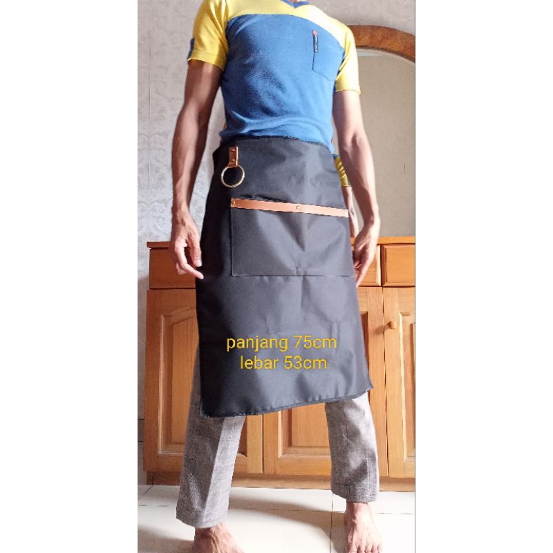 Jual apron barista cewek cowok customize bordir anti air setengah badan ...