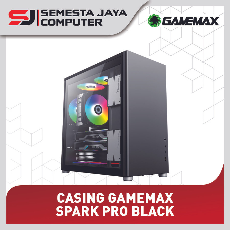 Jual Casing Komputer GameMax Spark Pro Black ATX Gaming PC Case | Shopee Indonesia