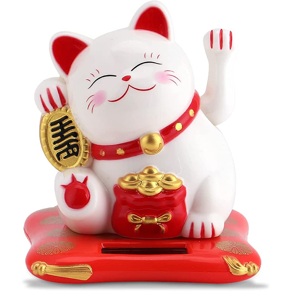 Jual 10cm Lucky Cat White / Maneki Neko Cat / Pajangan Kucing Hoki ...