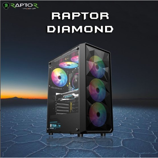 Jual Casing Gaming PC Power Up Raptor Diamond Atx / Micro-Atx Free 3 ...