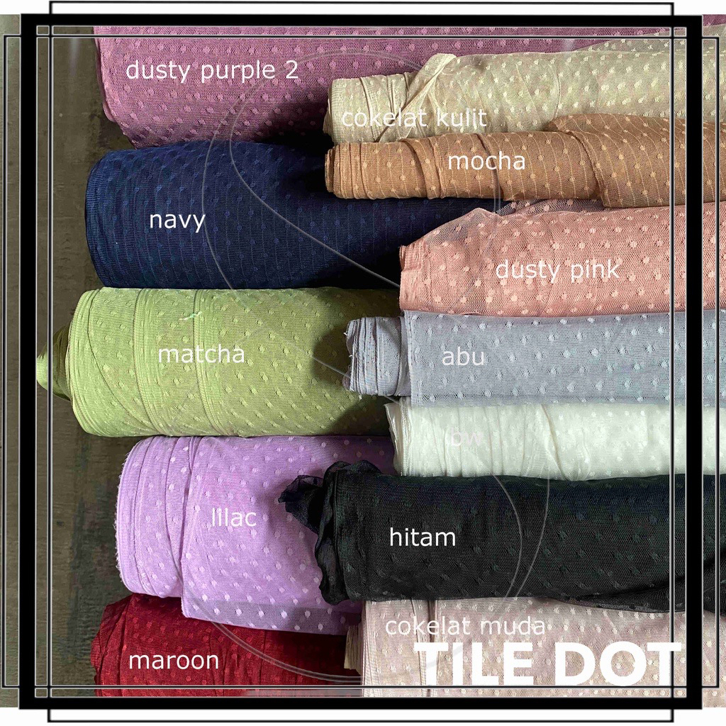 Jual (per meter) KAIN TILE POLKADOT HALUS/SOFT DOT TULLE | Shopee Indonesia