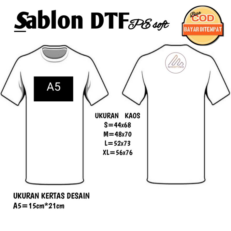 Jual Sablon Kaos DTF ukuran A5 (satuan desain sendiri) | Shopee Indonesia