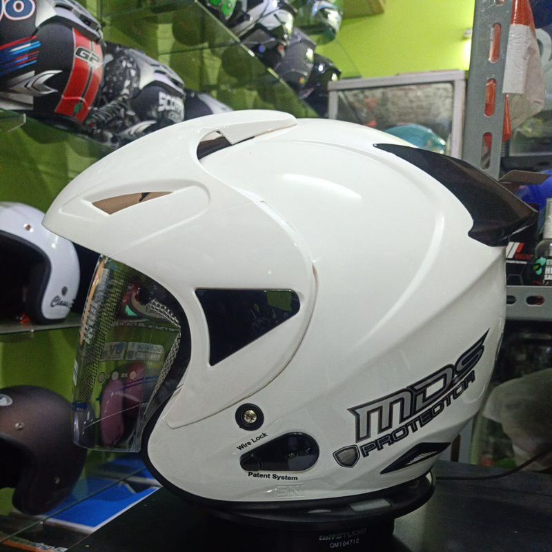 Jual Helm half face mds protector polos | Shopee Indonesia