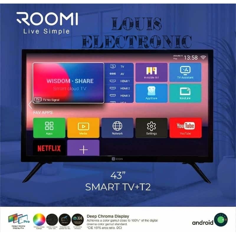 Jual Smart TV Digital ROOMI 43 Inch ANDROID 11 ( Khusus Medan / Instant) | Shopee Indonesia