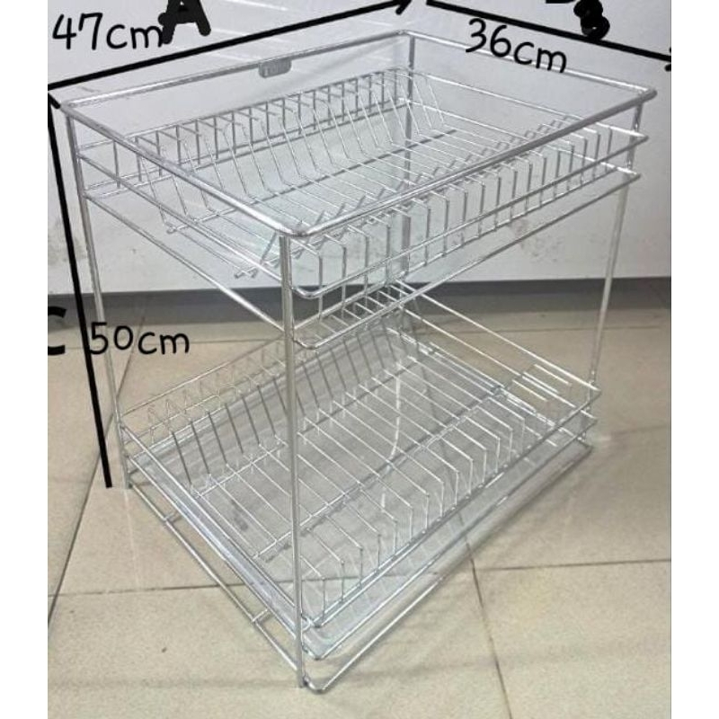 Jual Rak Piring atas bawah stainless chrome | Shopee Indonesia