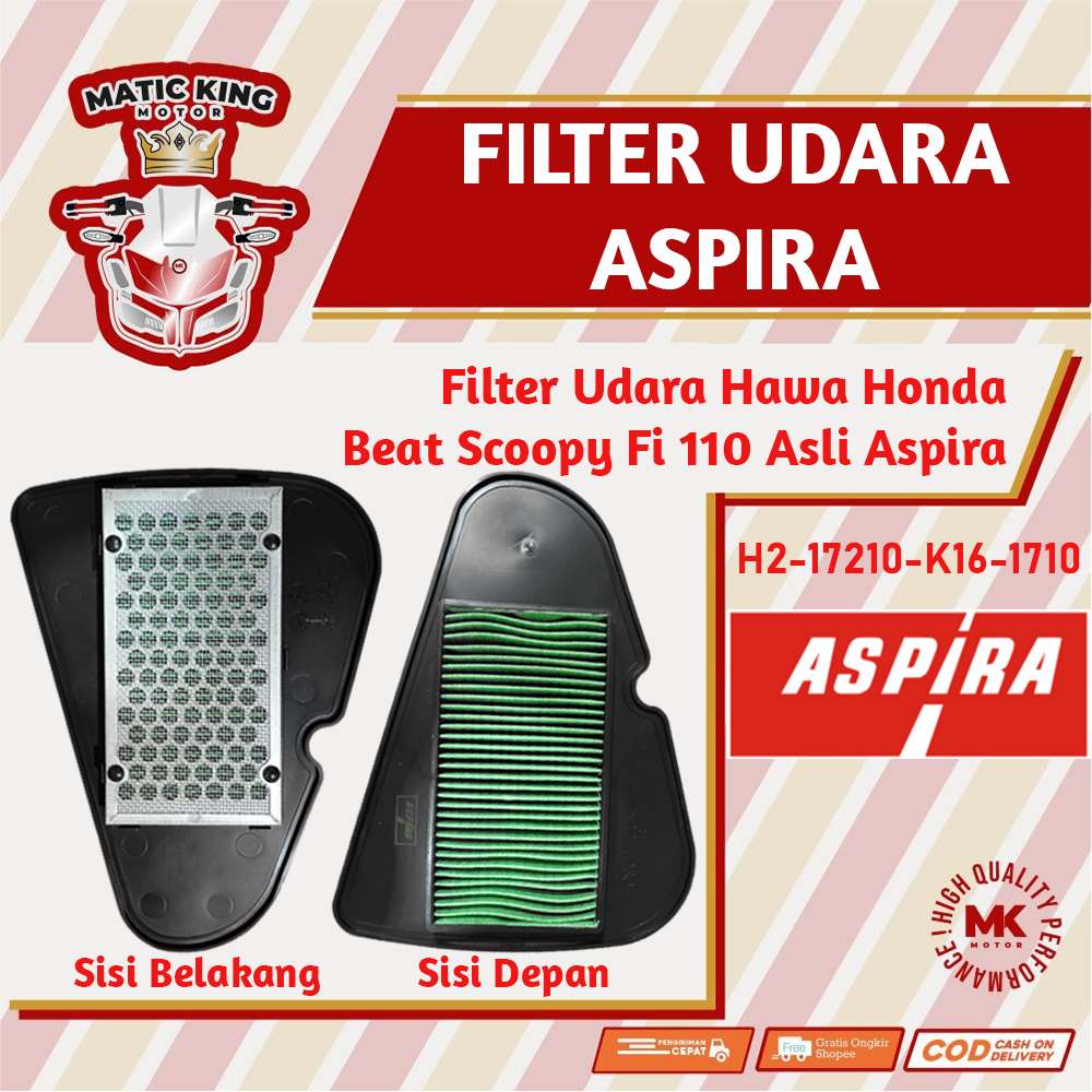 Jual Filter Udara Hawa Honda Beat Scoopy Fi 110 ORI ASLI Aspira Astra ...