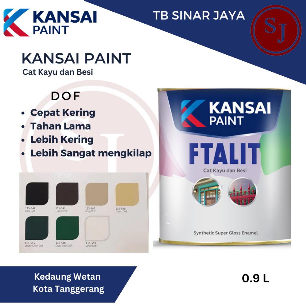 Jual Cat Kayu dan Besi Ftalit Dof Kansai paint 1kg | Shopee Indonesia