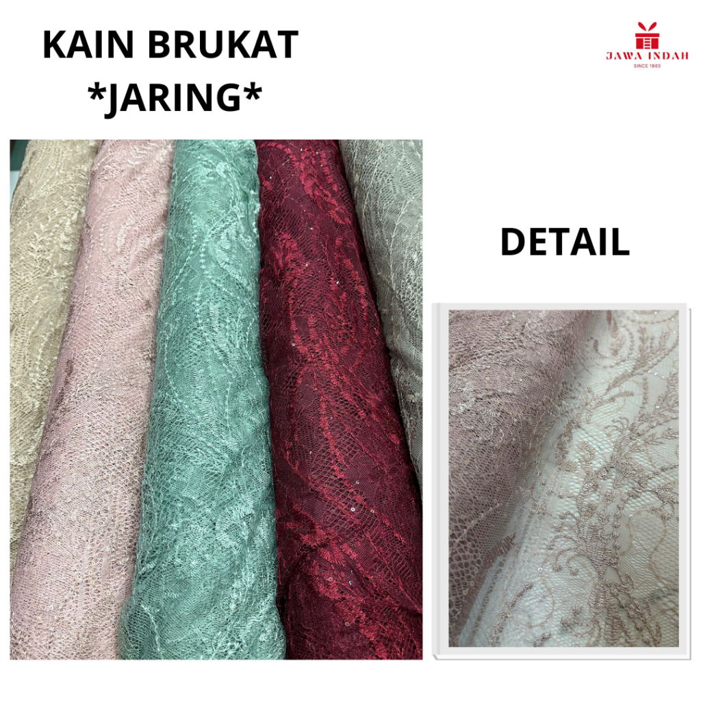 Jual KAIN BROKAT MOTIF JARING PER 1/2 METER / KAIN SERAGAM PERNIKAHAN ...