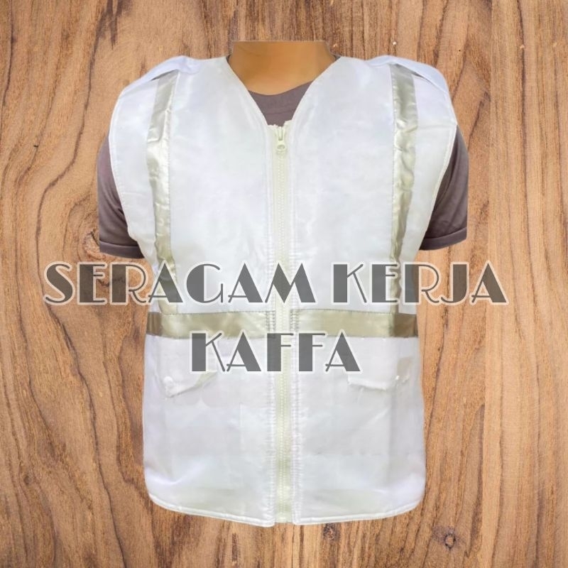 Jual Bisa COD! Rompi Putih Parasut Skotlet Rompi Lapangan Rompi Parkir ...