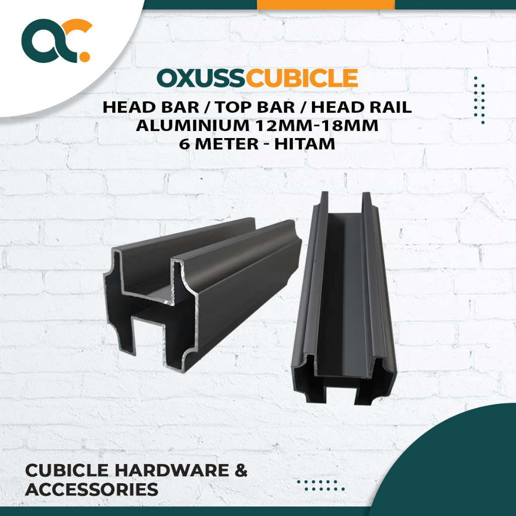 Jual Head Bar / Top Bar / Headrail Cubicle Toilet 12mm-18mm (Hitam ...