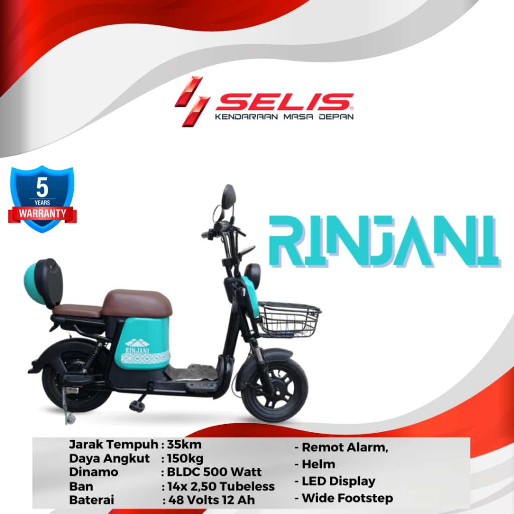 Jual Selis - Rinjani 48V 12 Ah Sepeda Listrik Dewasa Premium Murah ...