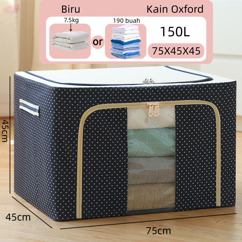 Jual 66L-100L-150L Kotak penyimpanan oxford storage box Pakaian ...