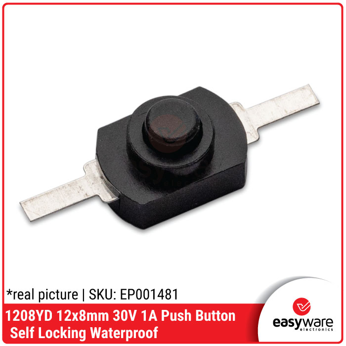 Jual Push Button Self Locking Push On Off 1208YD Waterproof 30V 1A ...